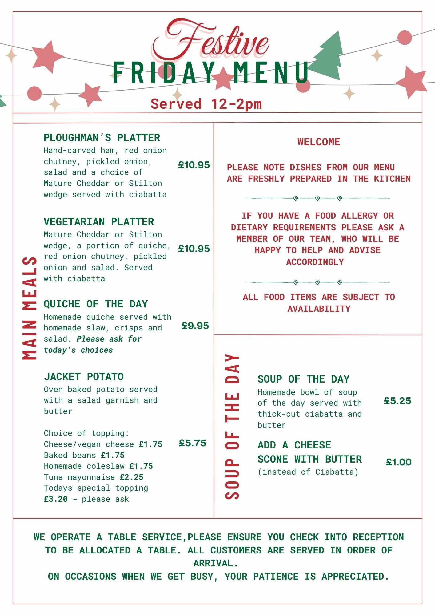 Shuttlewood Clarke Foundation :: Menus